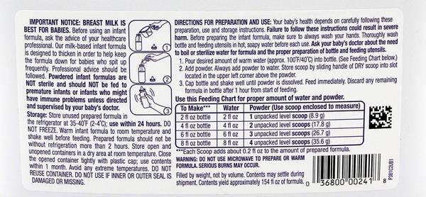 Tippy Toes Infant Formula with Iron for Spit-Up Added Rice Starch Milk ...